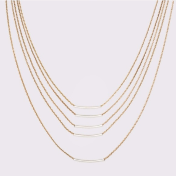 Jewelry | Delicate Multi Row Link Chain Tubing Necklace | Poshmark